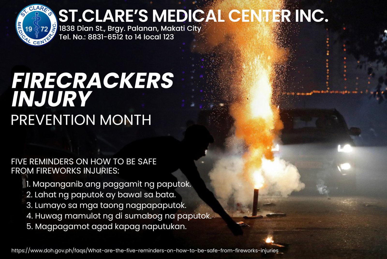 Firecrackers Injury Prevention Month – St. Clare's Medical Center, Inc.
